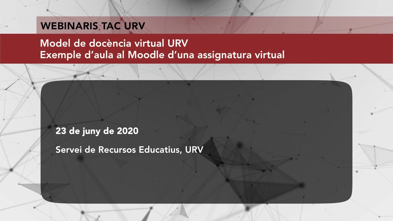 Model de docència virtual URV - Exemple d’aula al Moodle d’una ...