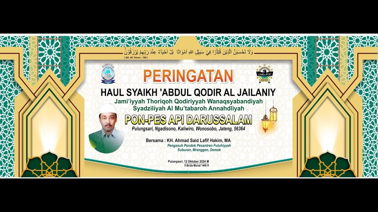 HAUL SYAIKH ' ABDUL QODIR AL JAILANIY PONPES API DARUSSALAM - YouTube