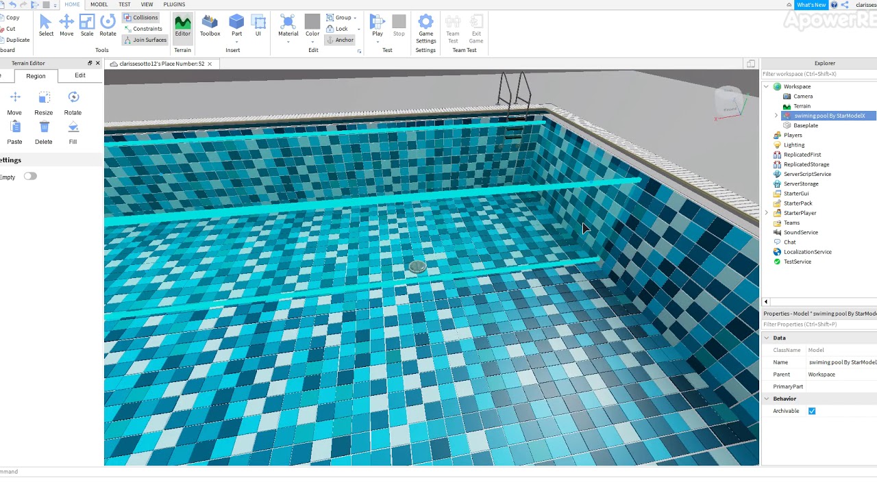Making a Swimming Pool on Roblox Studio (Tuturial) - YouTube