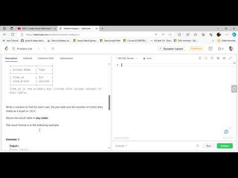 Market Analysis I / LeetCode SQL Challenges / Subscribe - YouTube