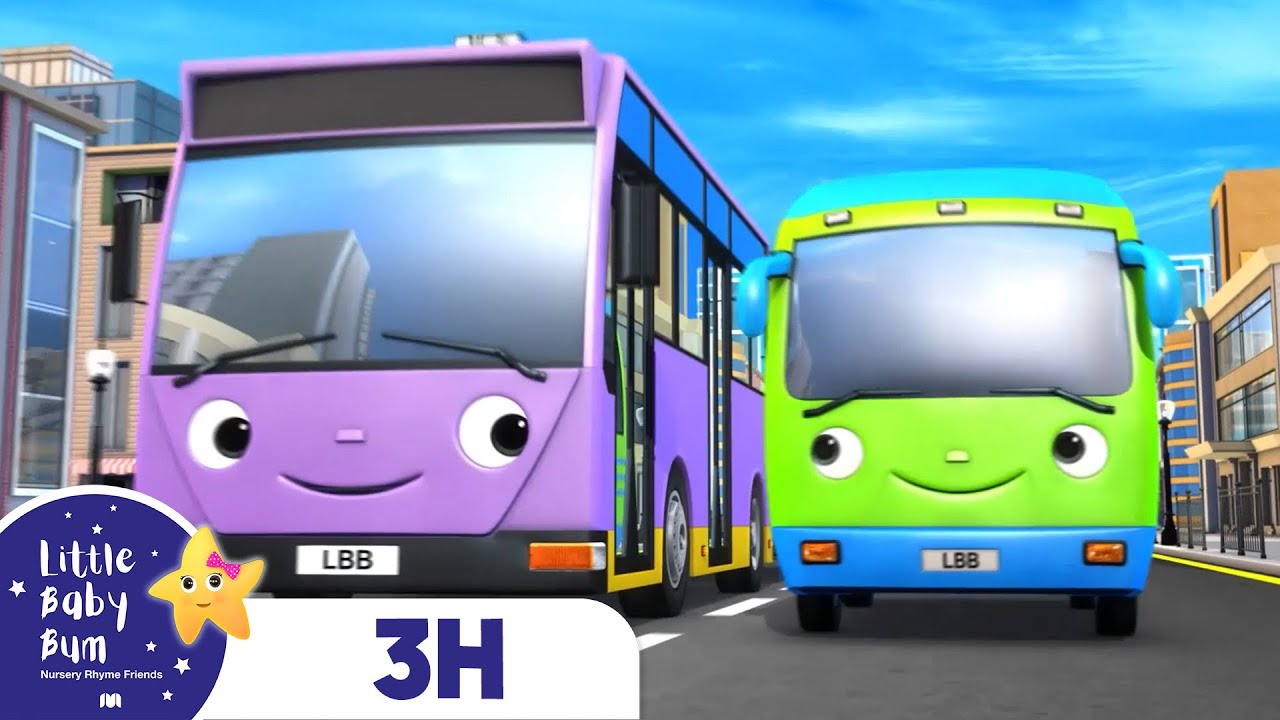 All Types Of Buses! | Little Baby Bum | 3 HOURS of 🚌Wheels on the BUS ...