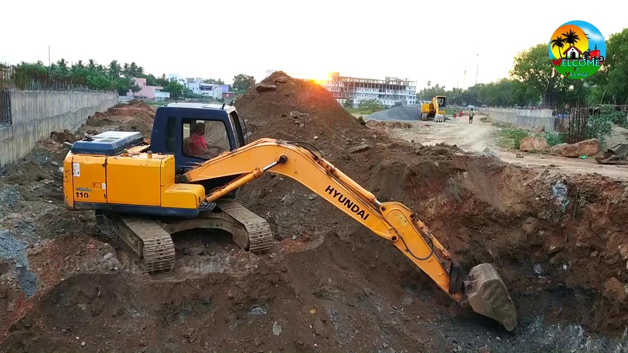 Hyundai excavator 110 working video | welcome to village | Excavator ...
