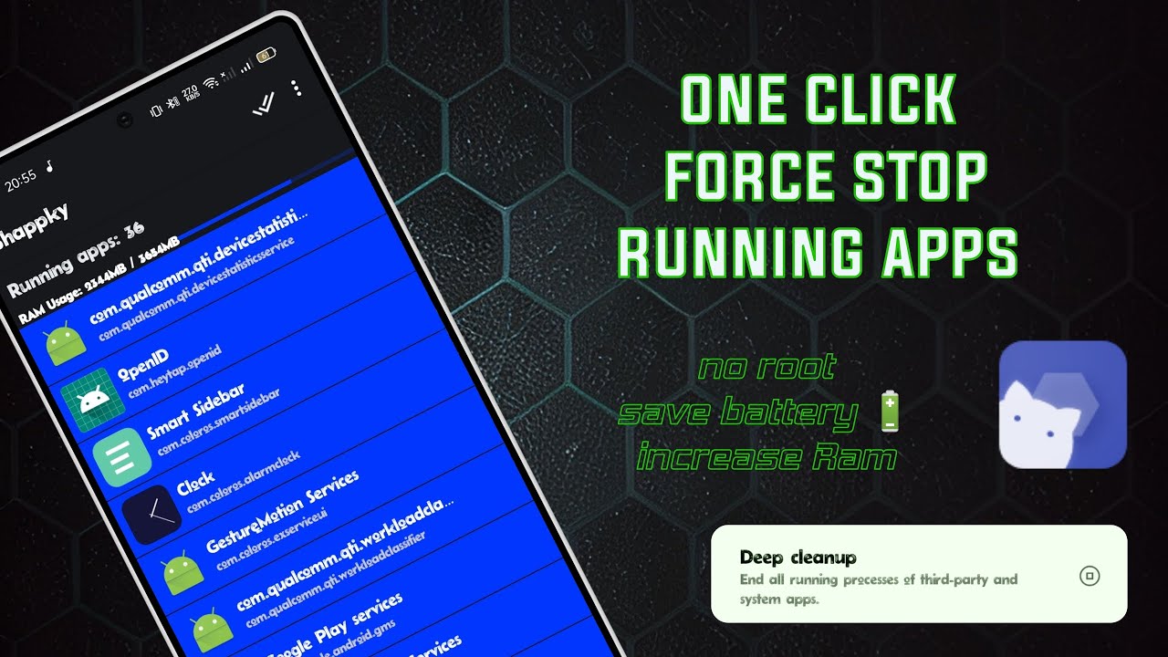 force stop all running apps in one click - YouTube