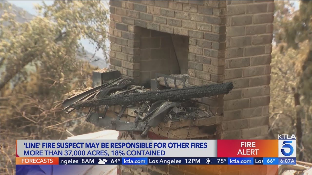Line Fire grows to over 37,000 acres; suspect held without bail - YouTube