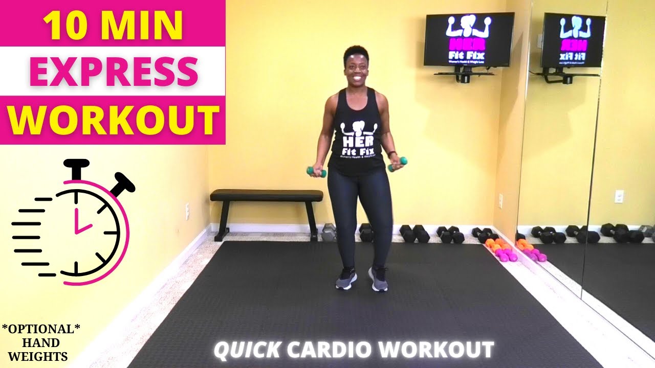10 Minute Express Cardio Workout (No Jumping) + Arm Toning 💪🔥 - YouTube