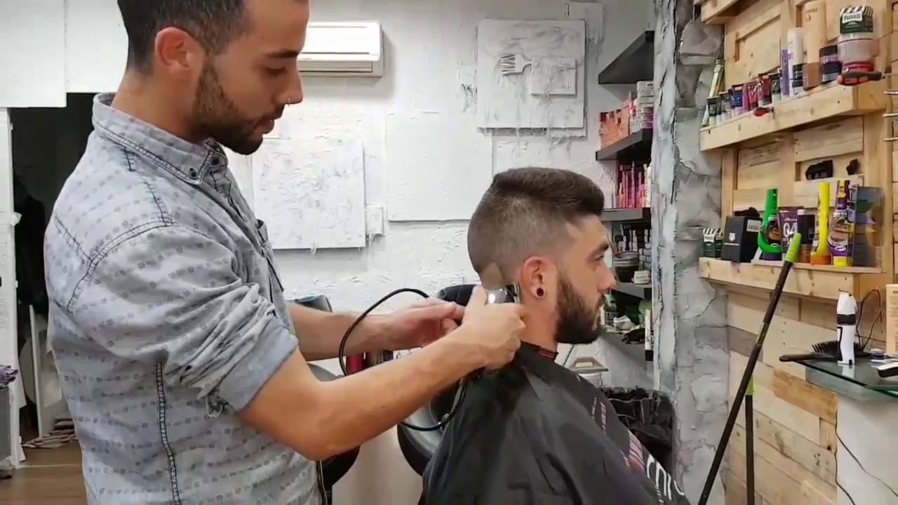 Tutorial fade baber cut degrade shave short beard corte caballero baber ...