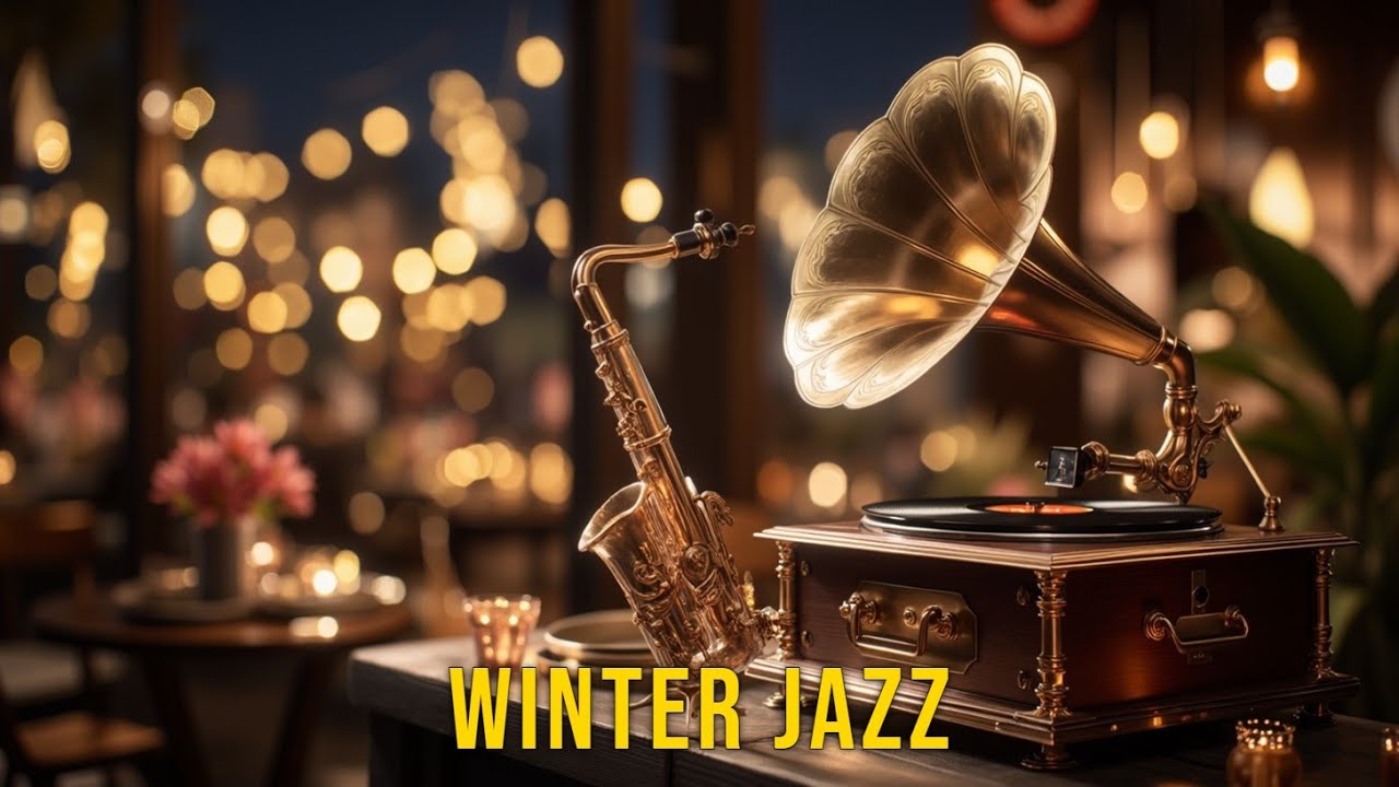 Winter Jazz Nights | Golden Saxophone & Vintage Vinyl - YouTube