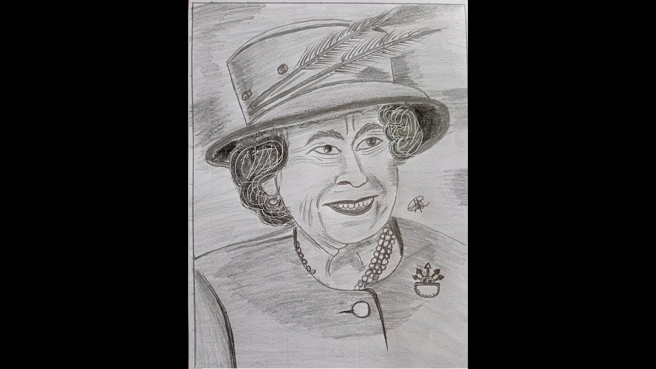 How to draw 2nd Queen Elizabeth face drawing/sketch step by step Easy ...