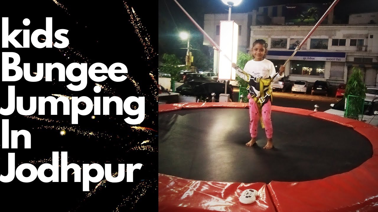 Bungee jumping kids II Family fun II Trampoline jumping kids - YouTube