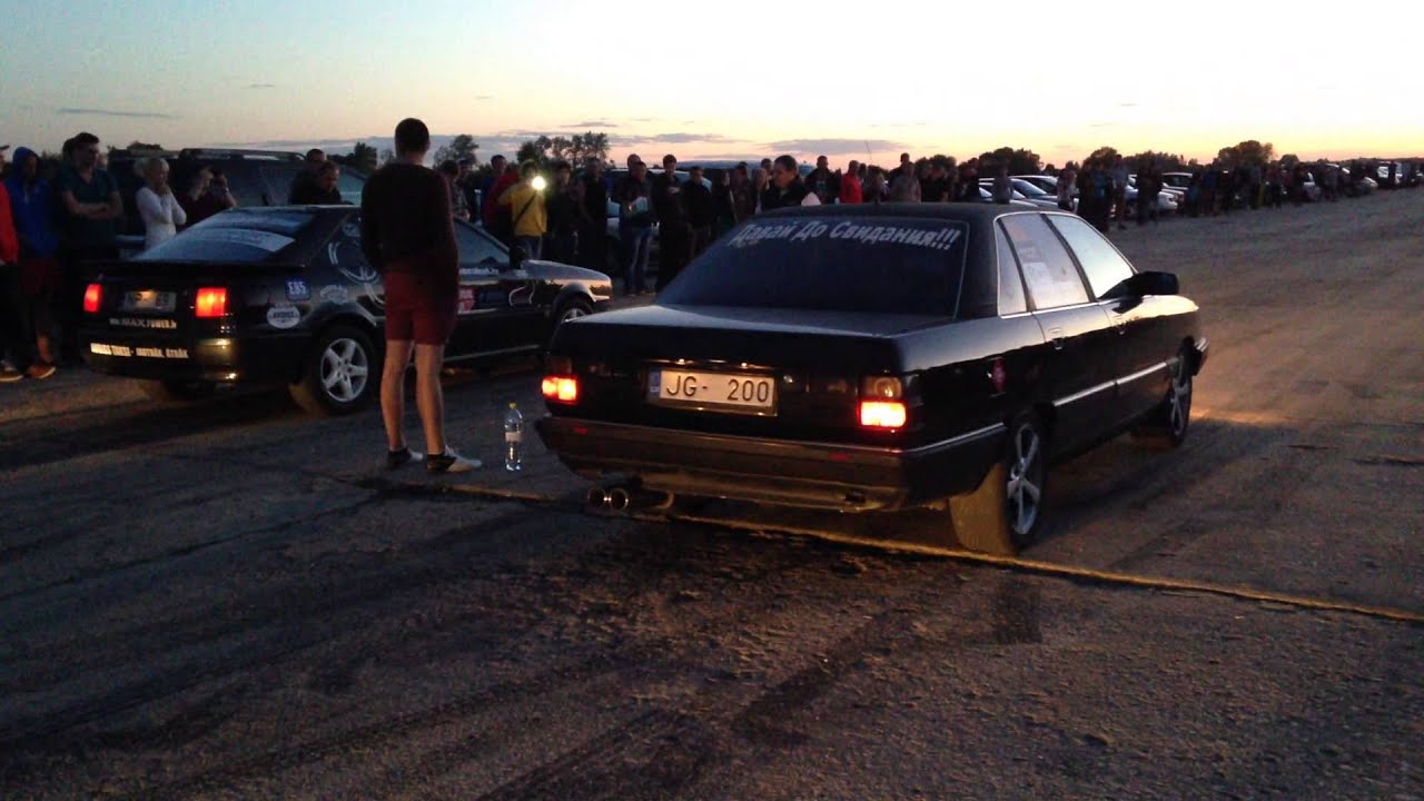 Audi S2 vs audi 200 20vt(650HP) rumbula drag race - YouTube
