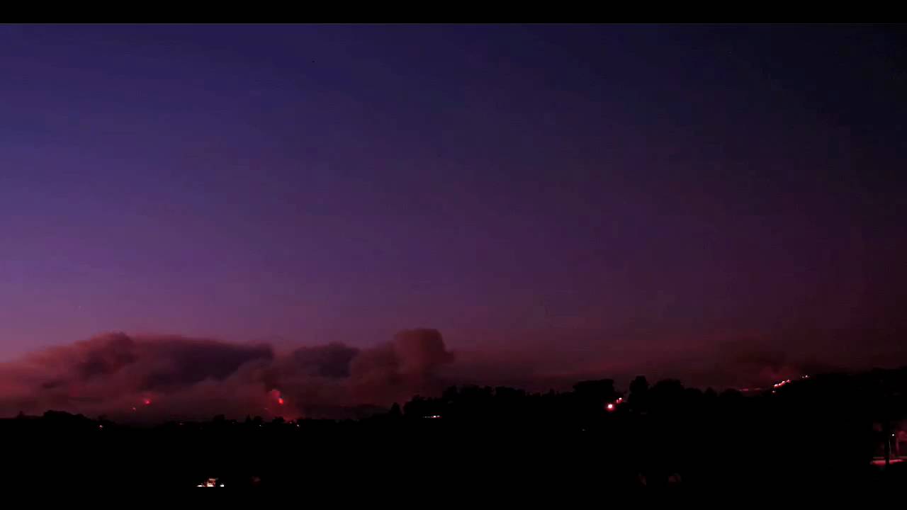 Los Angeles Wildfires Sunset Time Lapse From Elysian Park (08/29/2009 ...