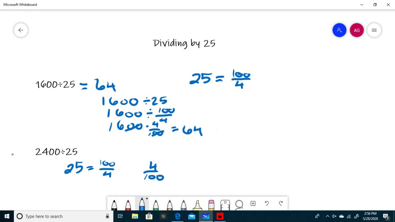 Dividing by 25 (TMSCA/UIL Number Sense) - YouTube