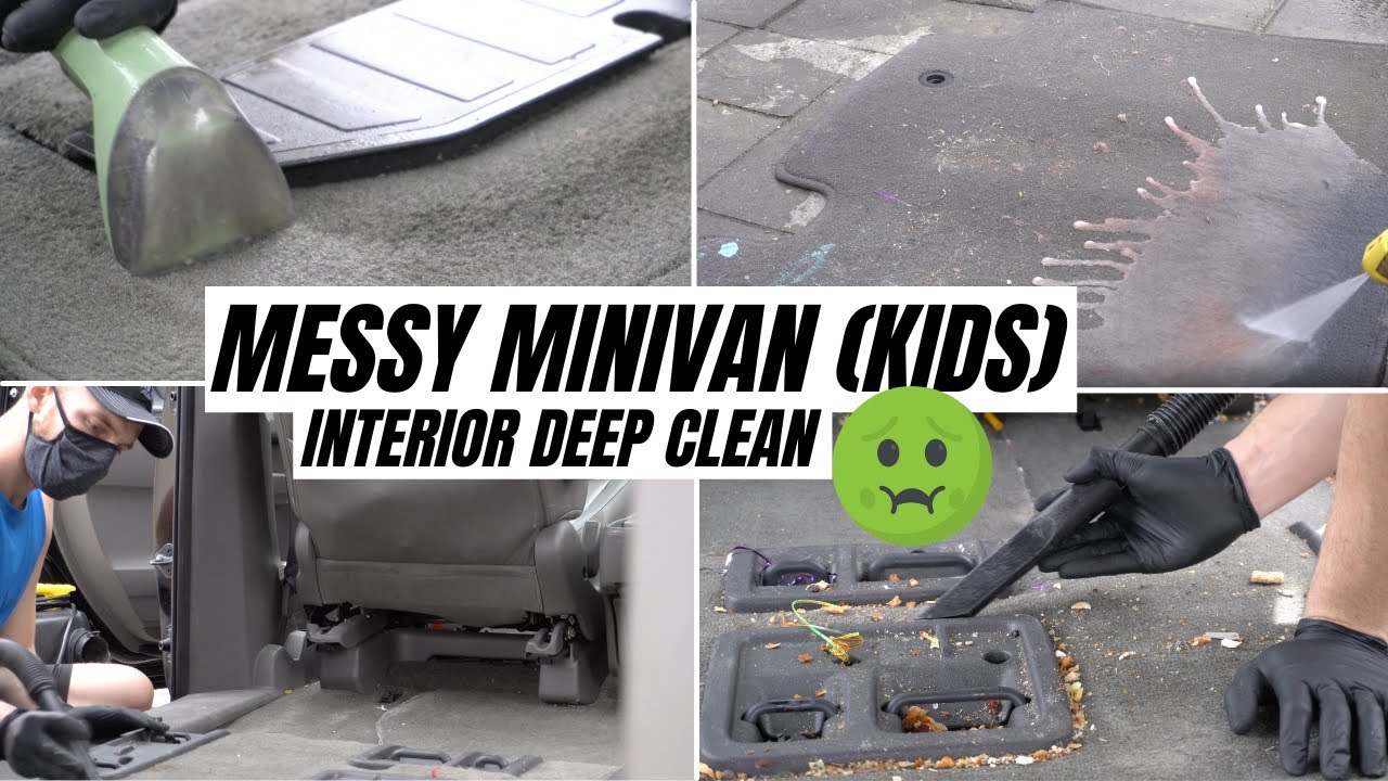 MESSY Minivan Carpet Cleaning & Detailing! - YouTube