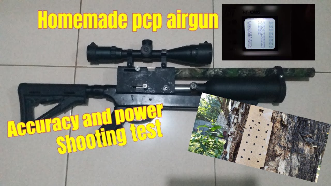 homemade pcp airgun (accuracy and power shooting test) - YouTube