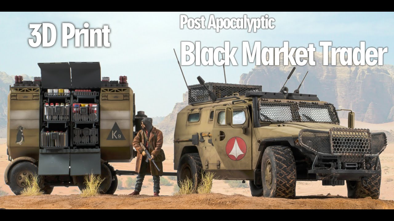 3D Print Fictional Dystopian Black Market Trader Scale Model Vignette ...