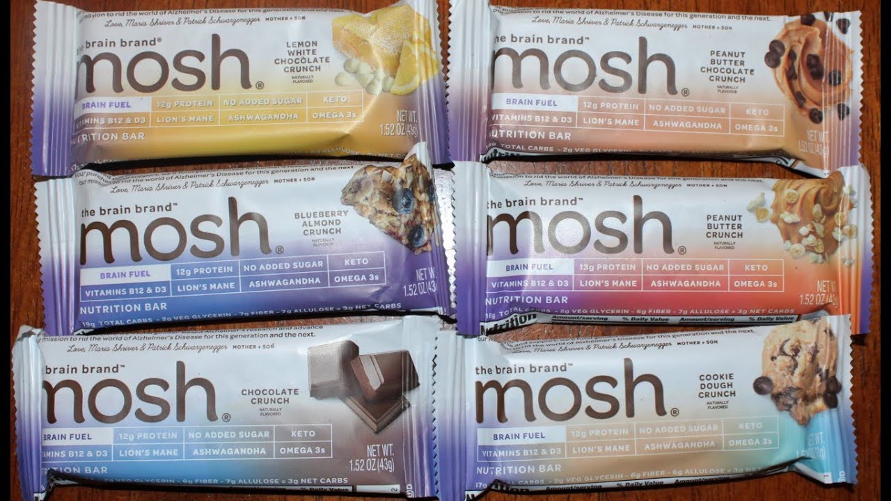 Mosh Nutrition Bar Lemon White Chocolate, PB Chocolate, Blueberry ...