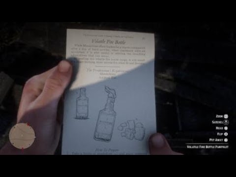Volatile FIRE Bottle Pamphlet Location Red Dead Redemption 2 - YouTube