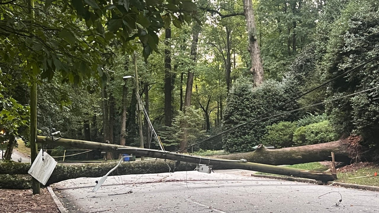 Flooding and downed power lines block roads in Buckhead after Helene ...