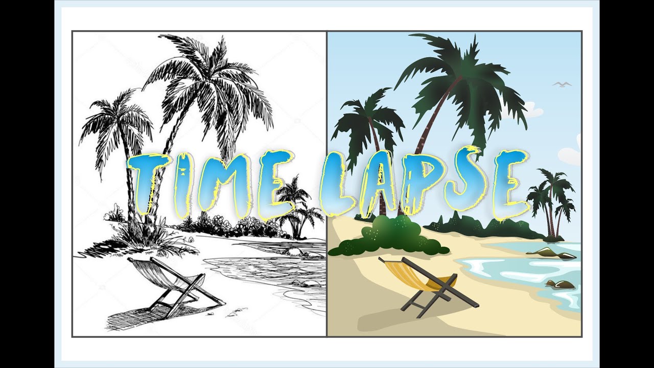 Times Lapse BEACH VIEW DESIGN Turn Sketch Into Vector YouTube Times Lapse BEACH VIEW DESIGN Turn Sketch Into Vector YouTube