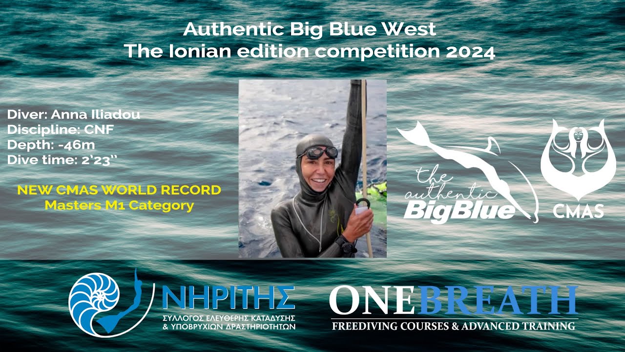 ANNA ILIADOU CNF -46m (NEW WORLD RECORD M1 CATEGORY) CMAS WORLD CUP ABB ...