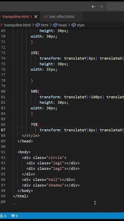 Trampoline Animation Effect Using Htmlandcss Learnhtml5andcss3 Coding Youtube 