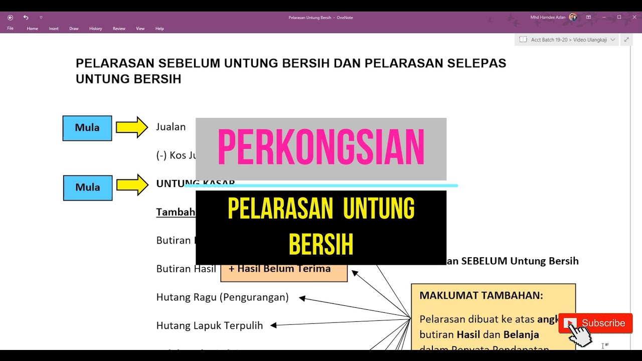MODUL 13 - PERKONGSIAN - Pelarasan Untung Bersih - YouTube