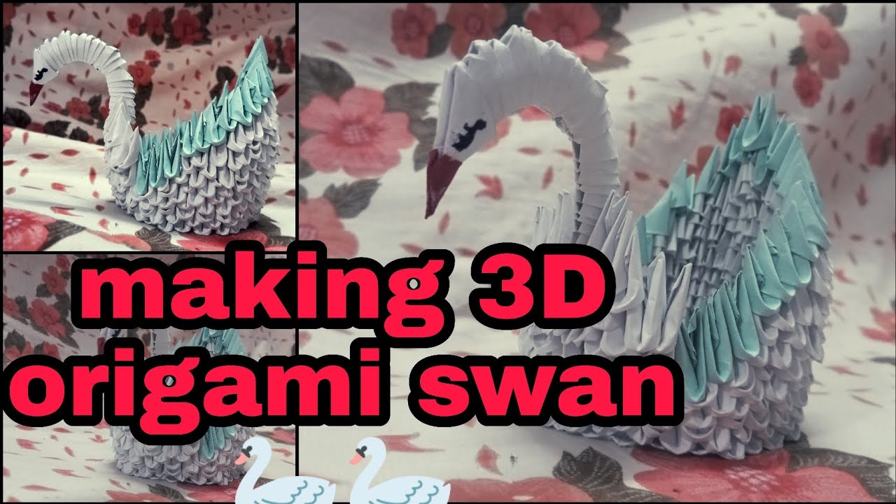 making 3D origami swan/3D paper swan/heaven path technical magic 🦢🦢 ...