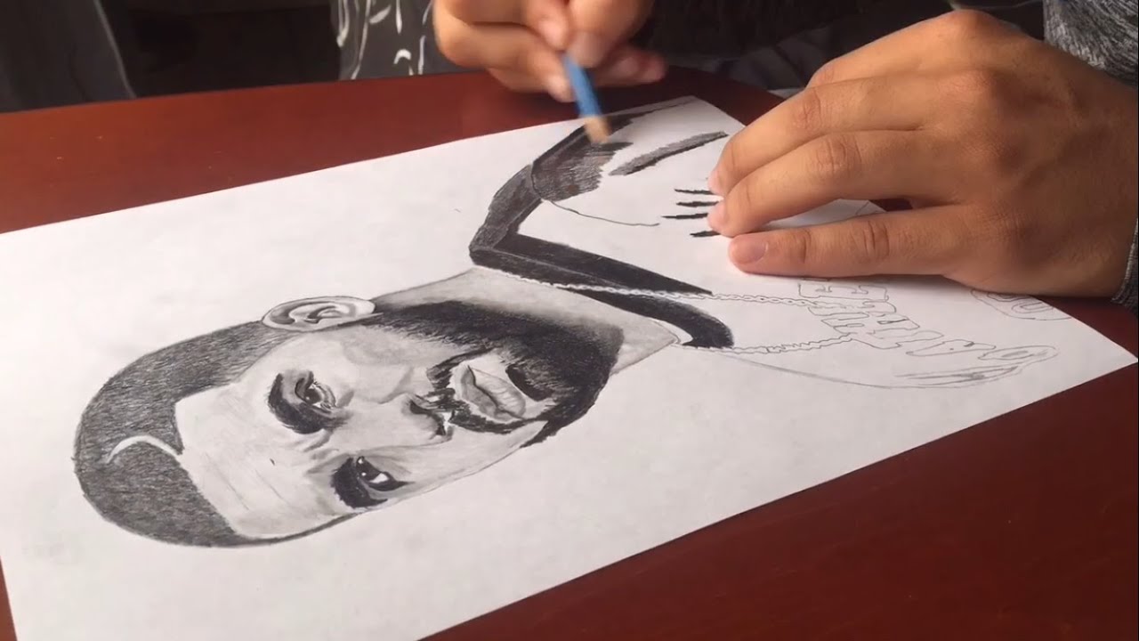 Drawing Drake (Portrait) - Art By David - YouTube