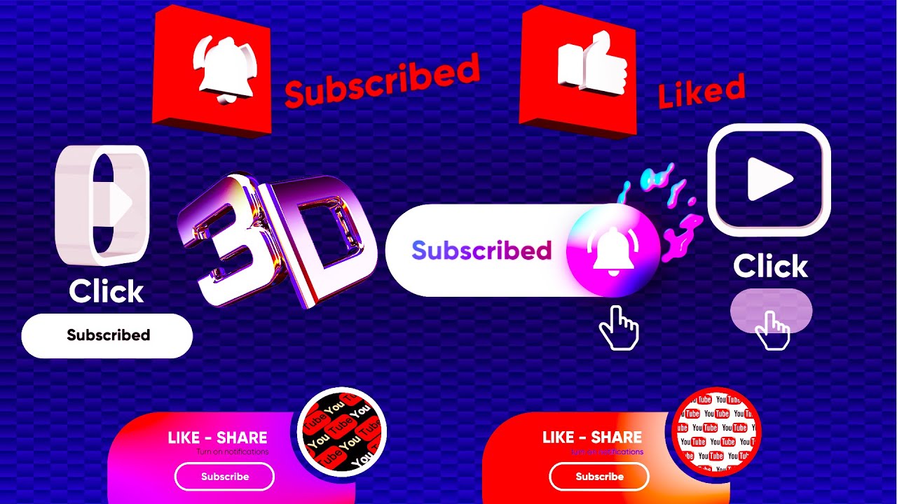 3D YouTube Subscribe Button Reminder - Green screen + Alpha Channel ...