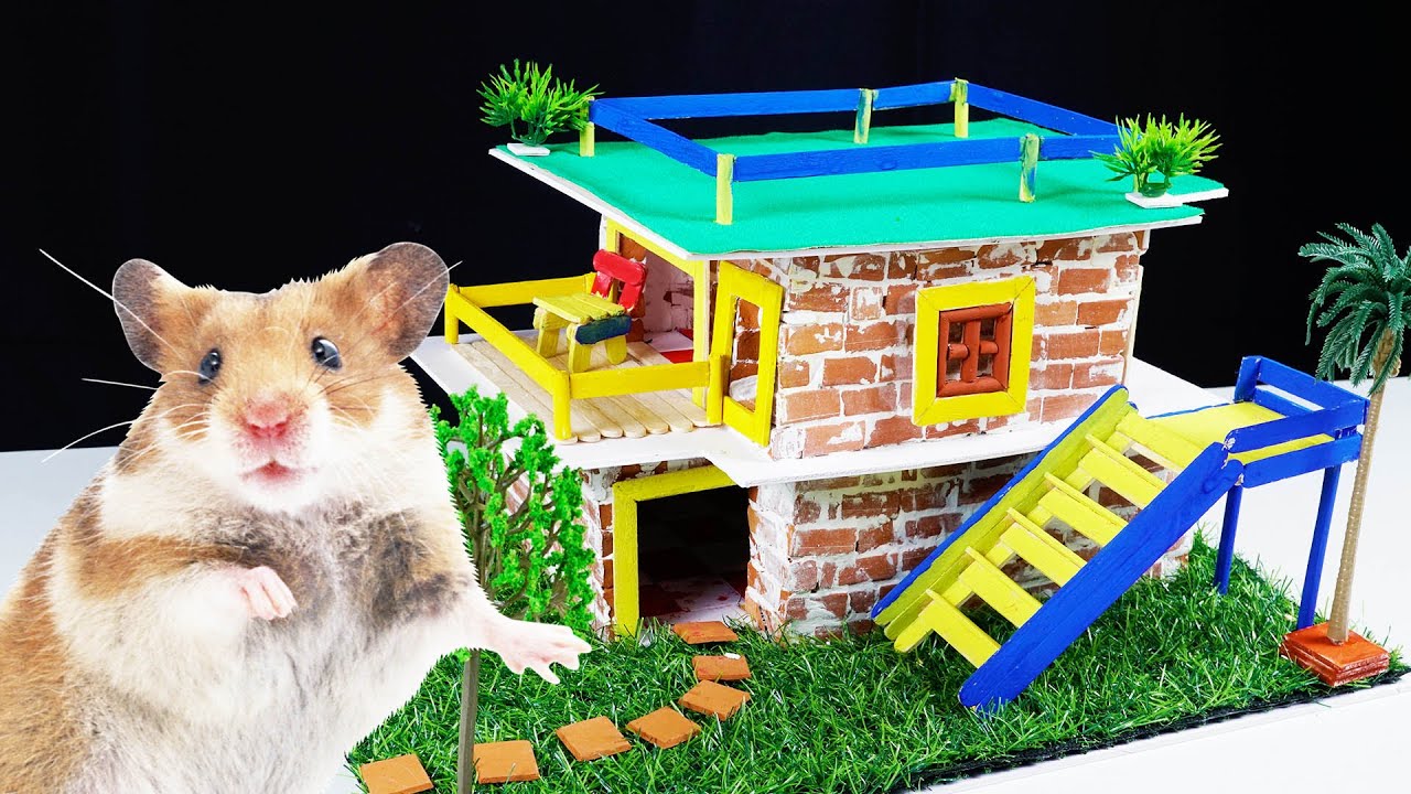 DIY - How To Build Amazing Mini House For Hamster From Mini BRICK ...