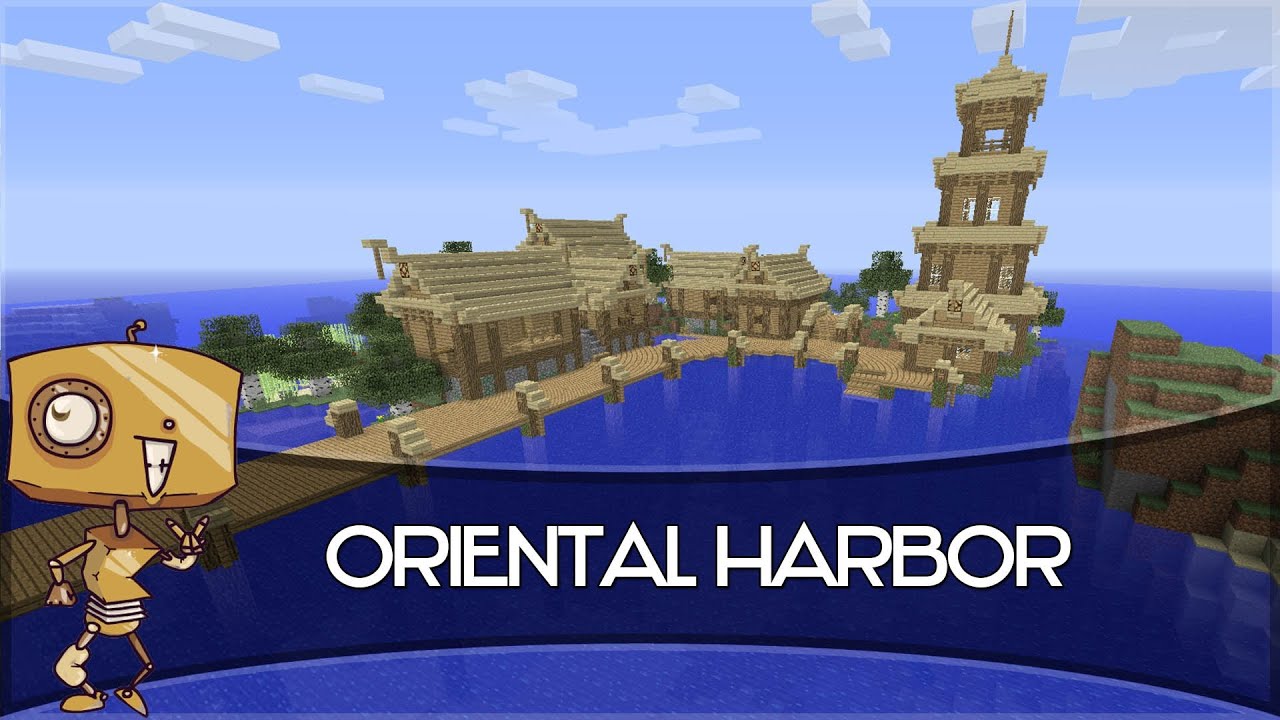 Minecraft Let's Build - an Oriental Harbor - YouTube
