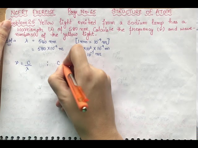 The Bright Yellow Light Emitted By A Sodium Vapor Lamp Consists ...