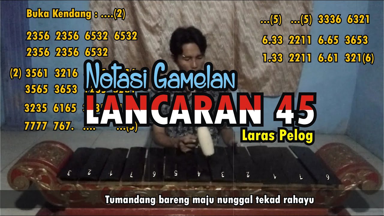 Notasi Gamelan LANCARAN 45 Pelog - YouTube