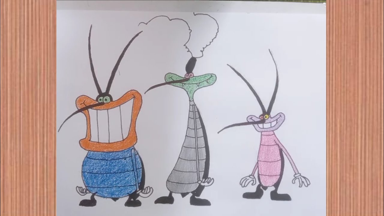 how to draw Oggy and the cockroaches// cockroaches ka drawing// chotu ...