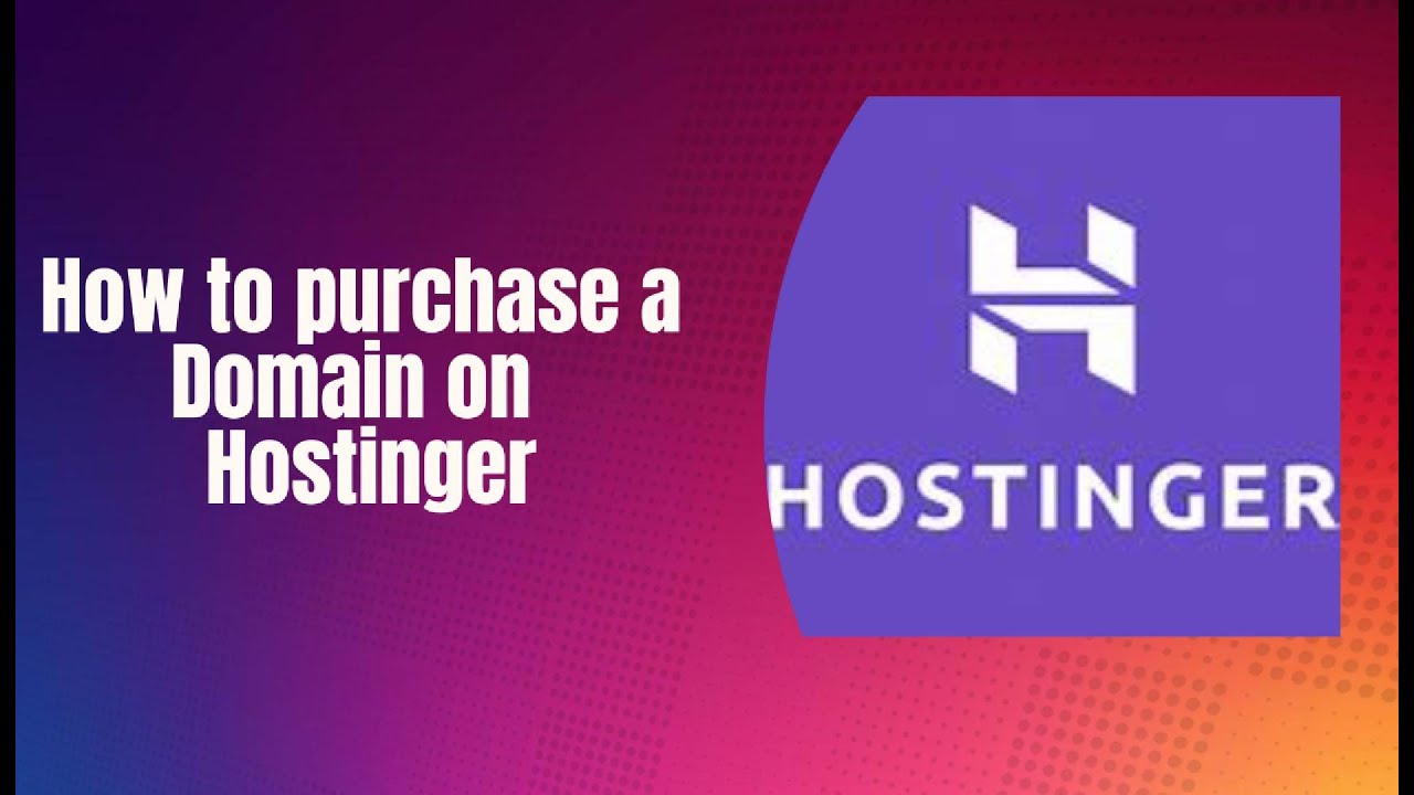 how to purchase a domain on hostinger. - YouTube