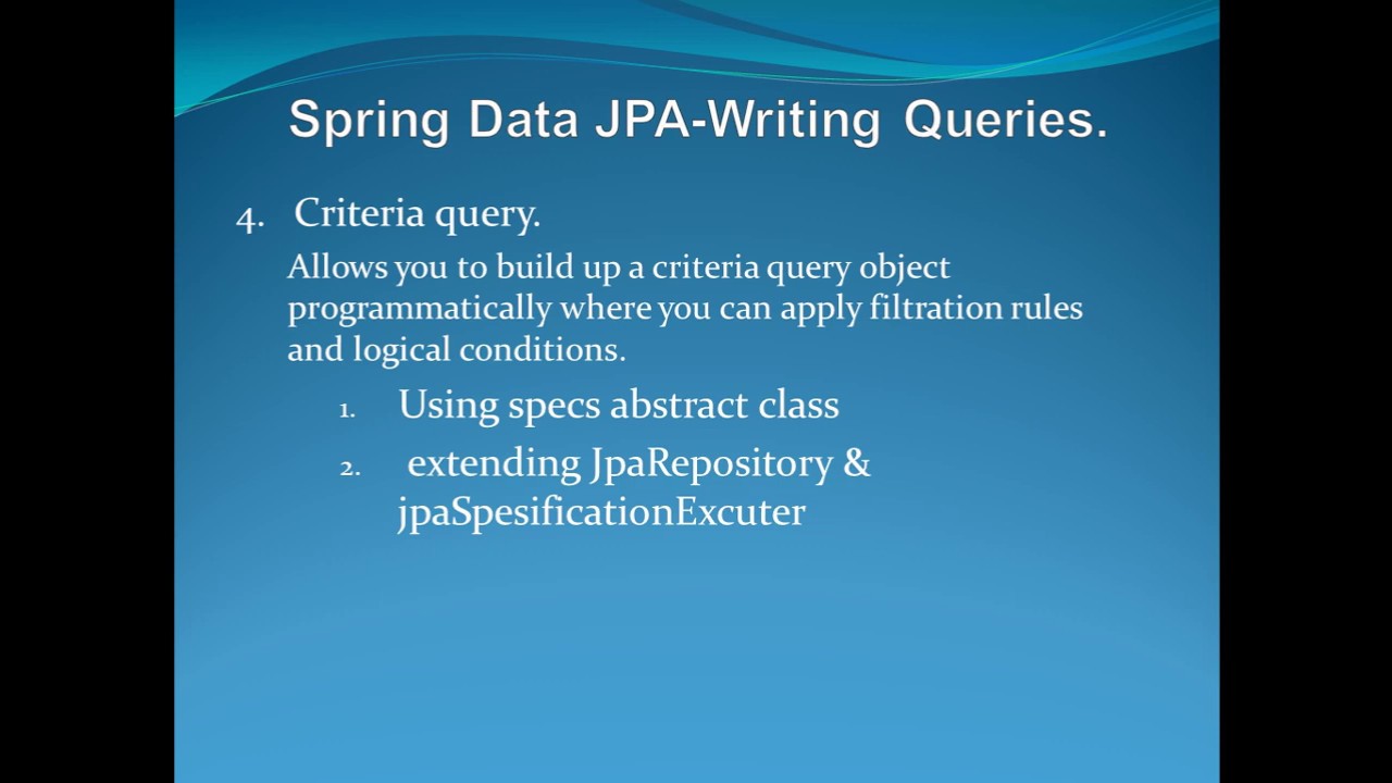 2 Spring Data Jpa Writing Queries باللغه العربية Youtube