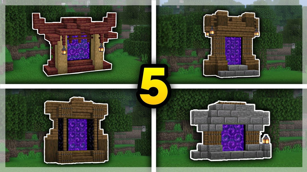 5 Easy NETHER PORTAL Design Ideas | Minecraft 🕹️ - YouTube