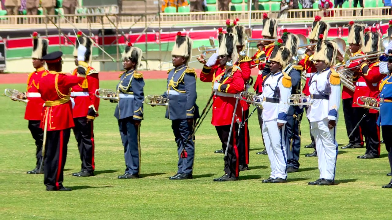 MILITARY BAND - KDF plays national and EACC anthem - YouTube