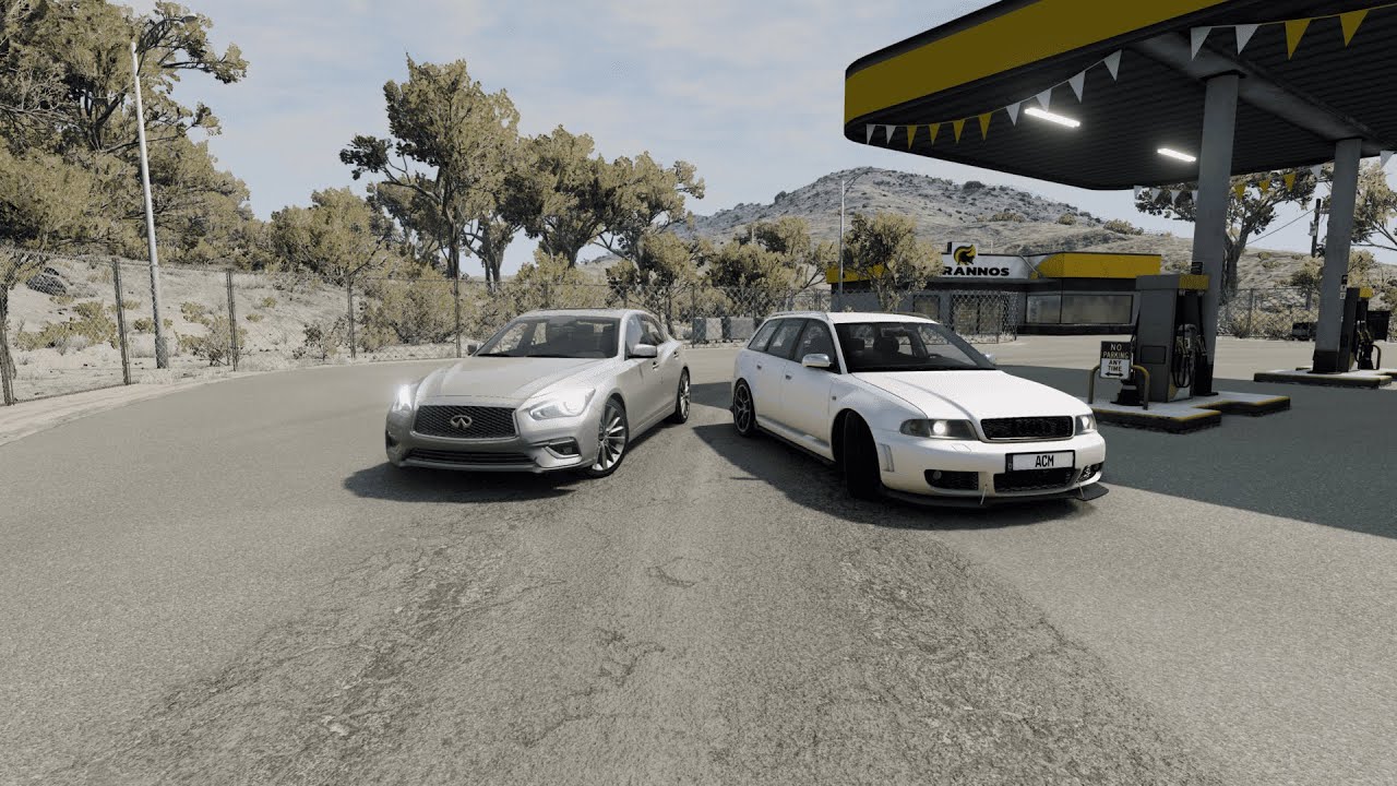 Infiniti Q50 & Audi RS4 | BeamNG.drive (С приколами) - YouTube