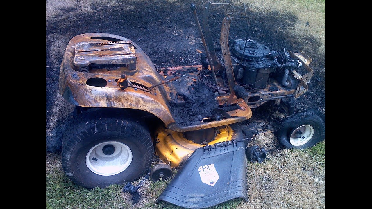 Cub Cadet Riding Mower On Fire - YouTube