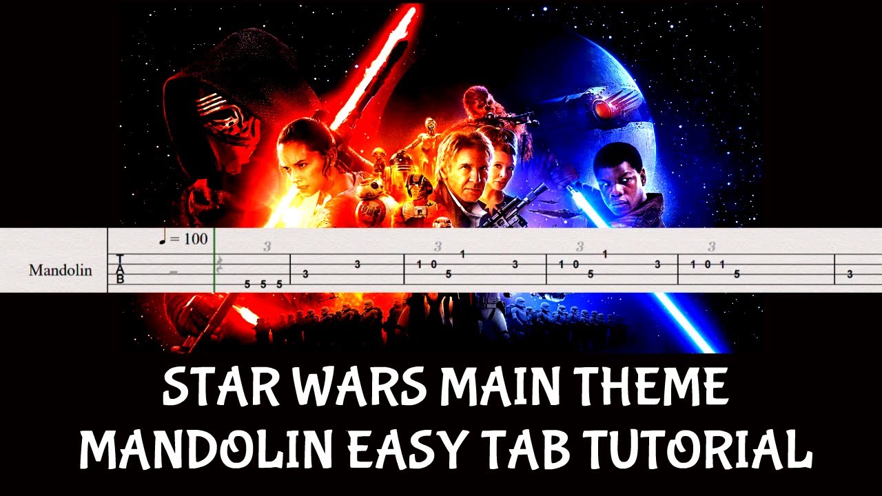 STAR WARS MAIN THEME - Easy Mandolin Tabs Tutorial! - YouTube