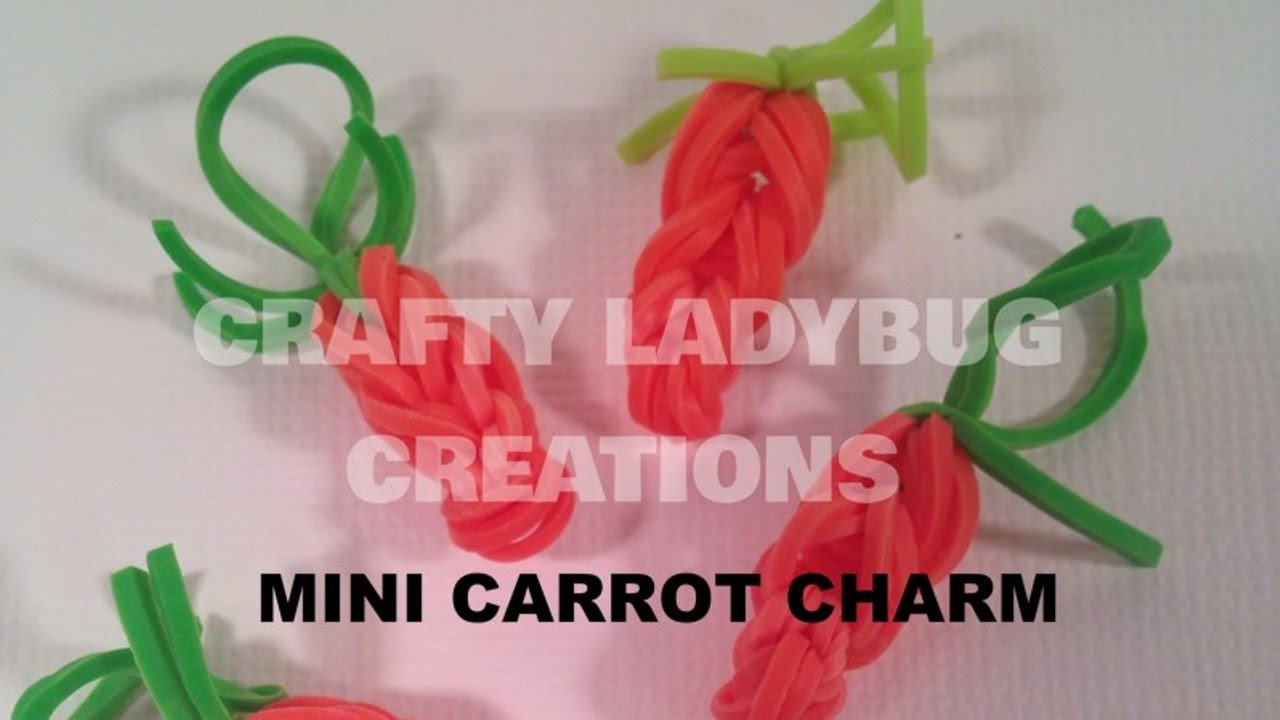 Rainbow Loom-LESS MINI CARROT Cute/Easy Charm Tutorial by Crafty ...