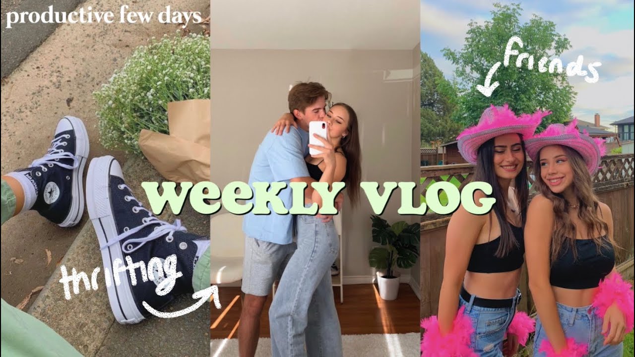 WEEKLY VLOG ♡ boyfriend, thrifting, friends, opening packages, & more ...
