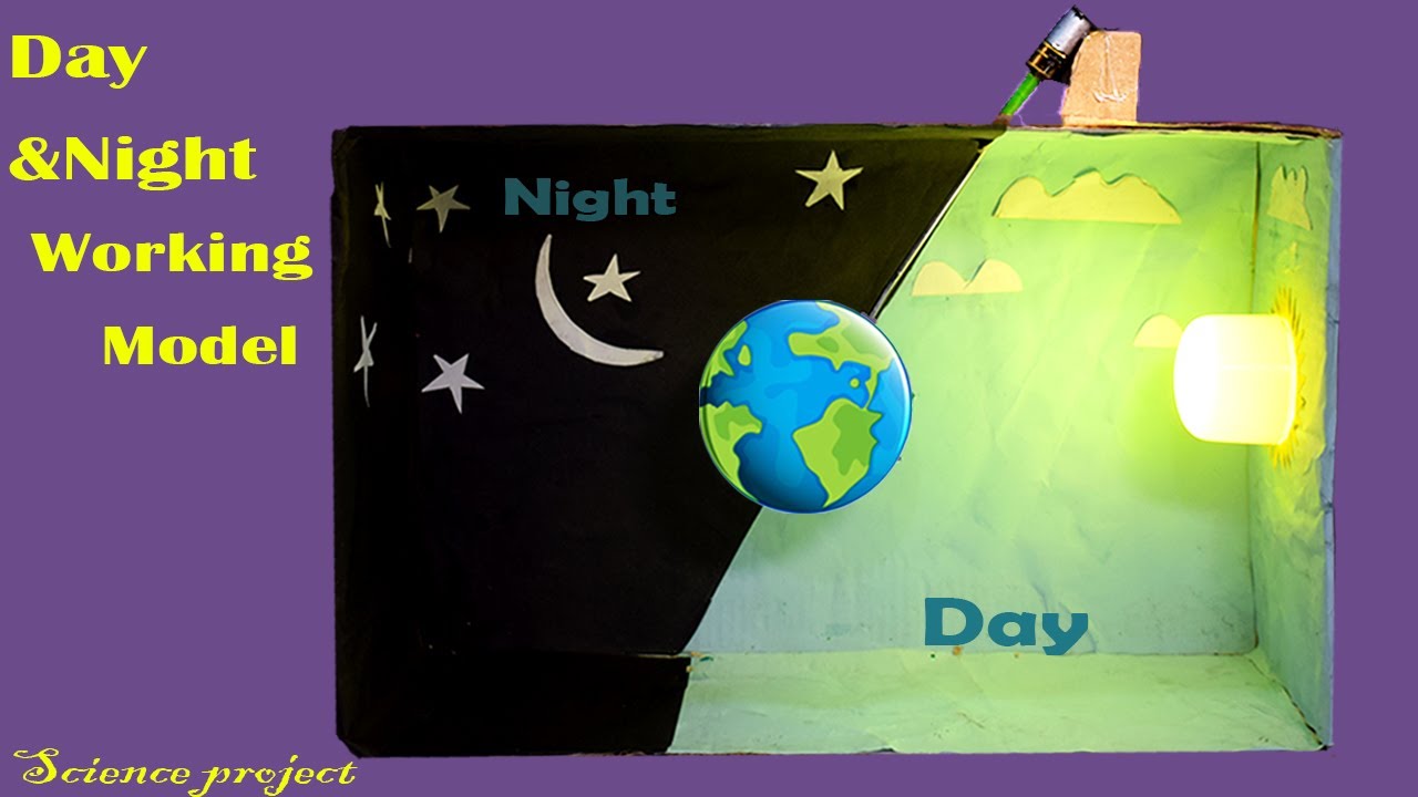 Science project working model - School project Day and night 3D working ...