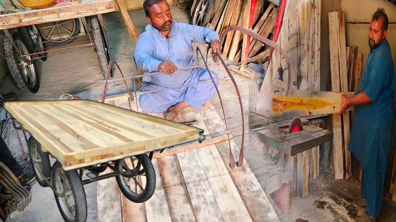 Amazing Process Of Making Wooden Hand Cart || Hand Cart Making Process ...