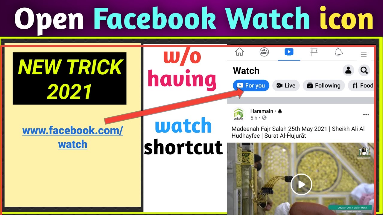 How to open facebook watch icon without having watch shortcut - fb ...