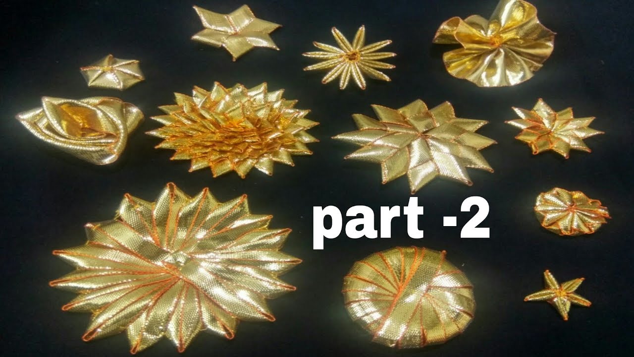 Gota flower | gota Patti flower | ribbon flower | gota lace flower ...