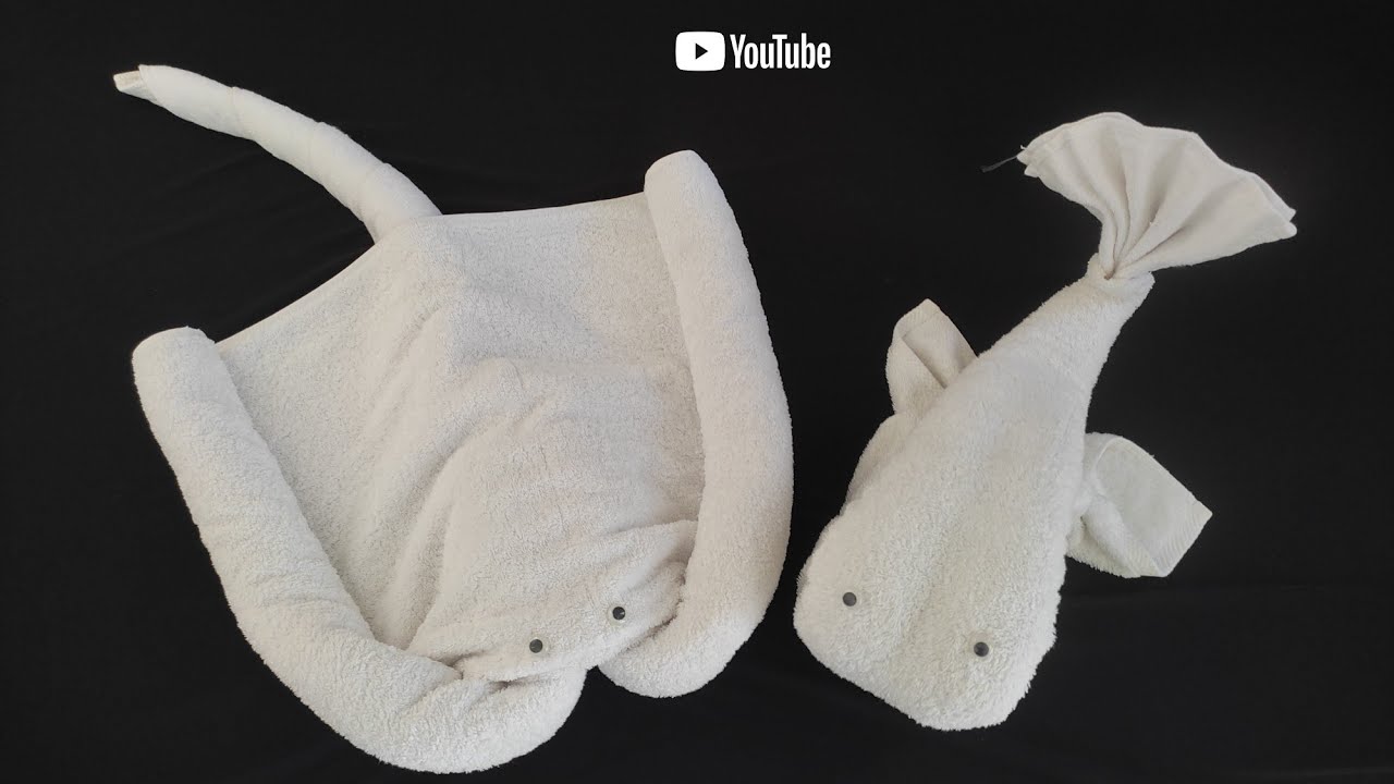 towel animals whale and stingray | towel folding | towel art | towel ...