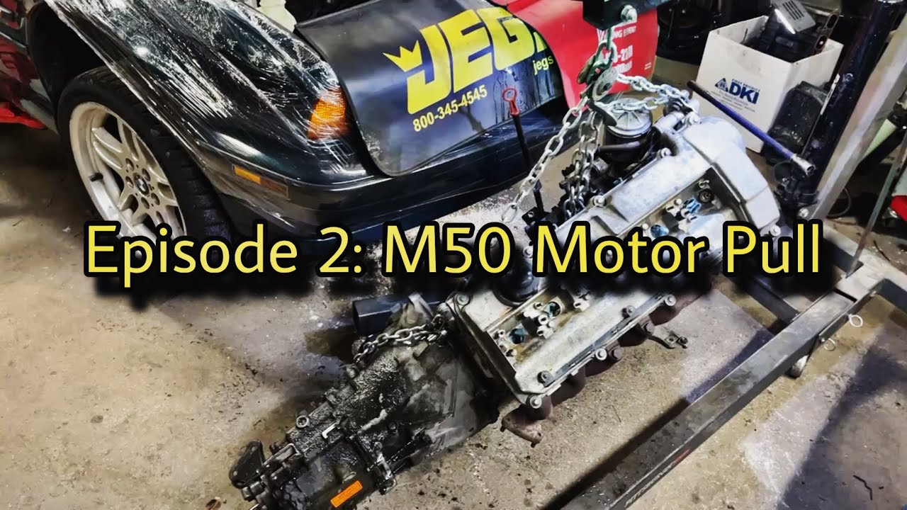 Drivetrain Removal on the S52 E34 SWAP! - YouTube