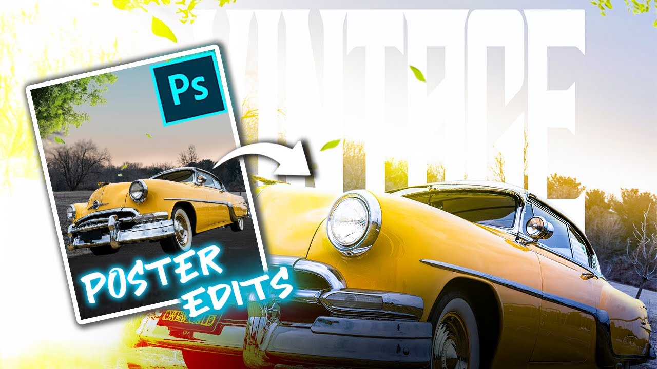 🚗 CREATE a Vintage Bentley Car Poster Design in Photoshop! | Speed Art ...